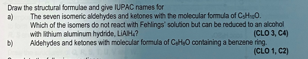 Draw the structural formulae and give IUPAC names for: a) The seven ...