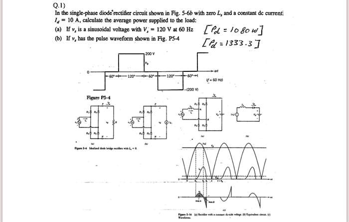 SOLVED: In the single-phase diode rectifier circuit shown in Fig. 5-6b ...