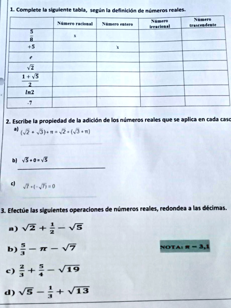 SOLVED: • Resuelve los ejercicios de adición y sustracción de números ...