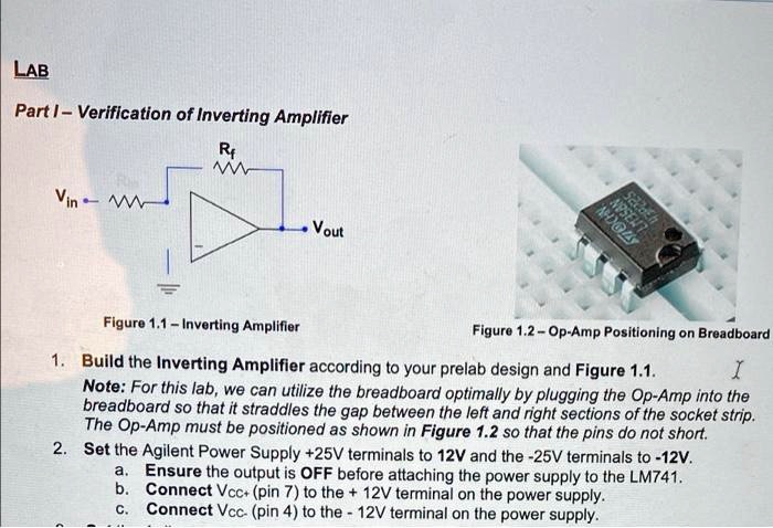 SOLVED: Part I - Verification of Inverting Amplifier Rf WM Vin Vout Figure 1.1 - Inverting ...
