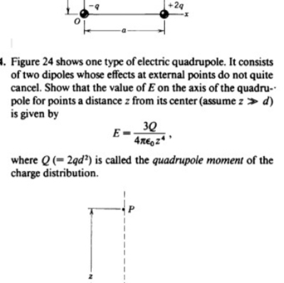SOLVED: 4. Figure 24 shows one type of electric quadrupole. It consists of two dipoles whose ...