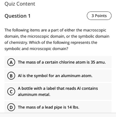 SOLVED: Quiz Content Question 1 3 Points The following items are a part ...
