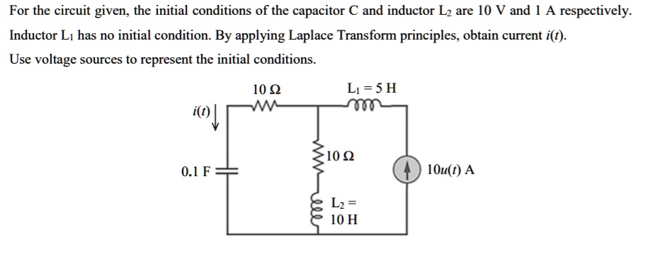 SOLVED: For the circuit given, the initial conditions of the capacitor ...