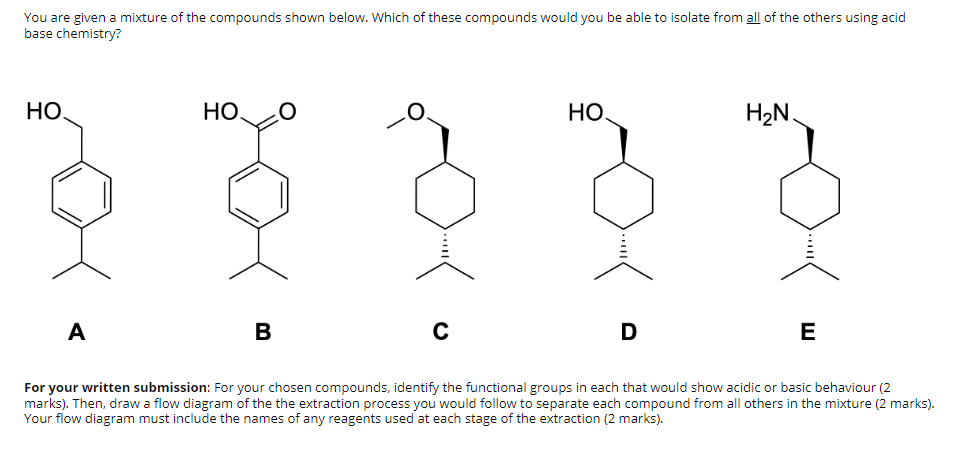 SOLVED: You are given a mixture of the compounds shown below. Which of ...