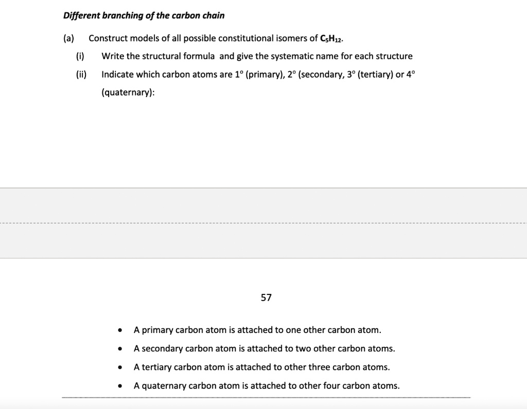 SOLVED: Different position of substituents 1 (a) Construct models, draw ...