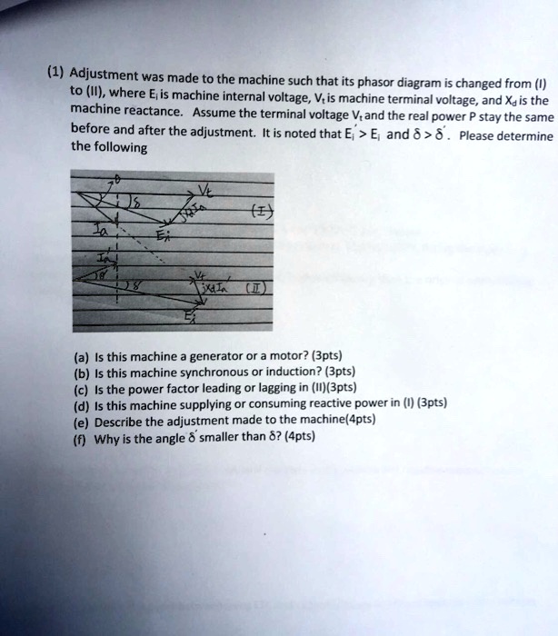 SOLVED: to Il),where Eis machine internal voltageVis machine terminal ...