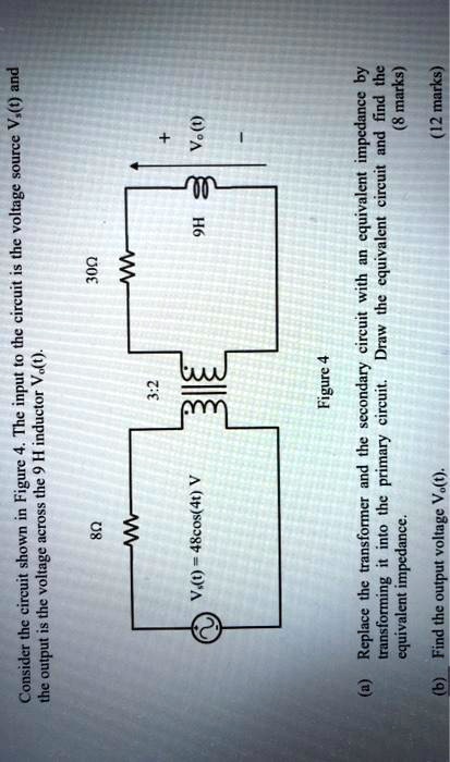 SOLVED: V.t (12 marks) 300 W H6 Consider the circuit shown in Figure 4. The input to the circuit ...
