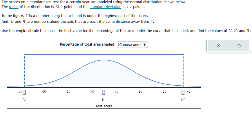 SOLVED: The scores on a standardized test for a certain year are ...