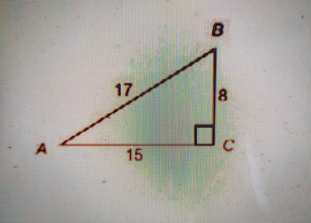 State sinB, cosB and tanB as ratios (fractions) for the following ...