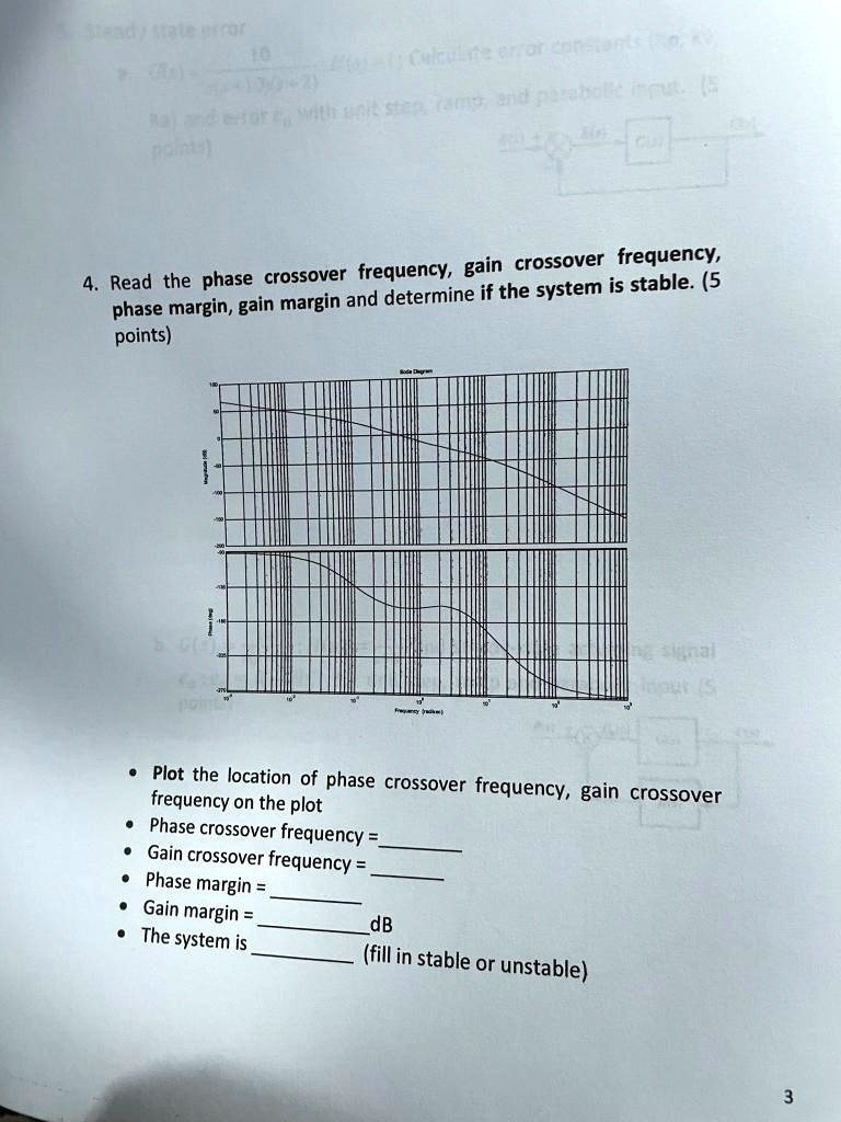 SOLVED: Read the phase crossover frequency, gain crossover frequency if ...