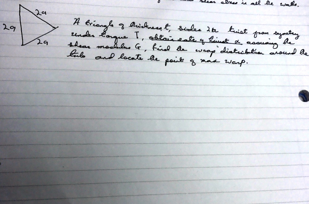 29 29 29 A triangle of thickness t , sides 2a twist from symmetry under ...