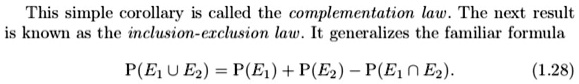 SOLVED: This simple corollary is called the complementation law. The ...