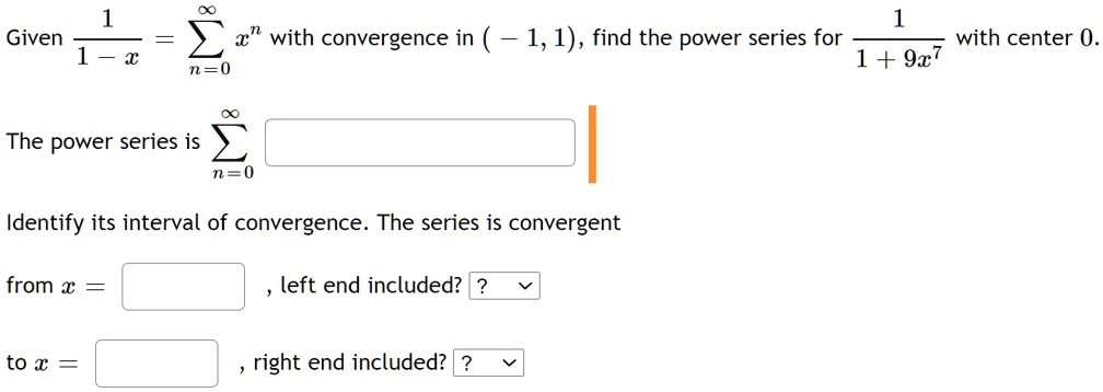 given with convergence in 11 find the power series for with center 0 1 ...
