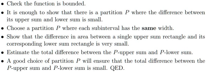 Solved Check The Function Is Bounded It Is Enough To Show That There Is Partition P Where The