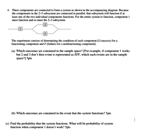 4. Three components are connected to form a system as shown in the ...