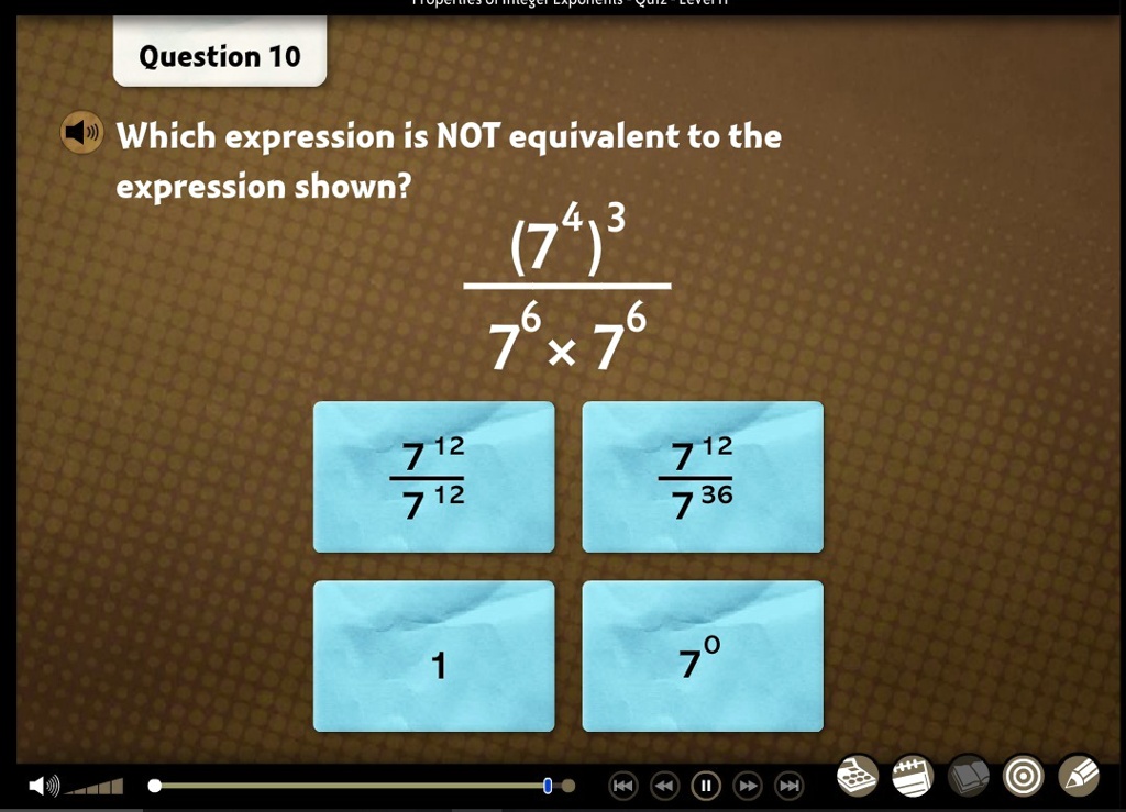 SOLVED: 'Which expression is NOT equivalent to the expression shown ...