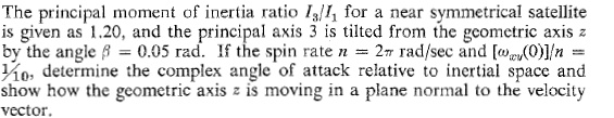 SOLVED: The principal moment of inertia ratio I4/l, for near ...