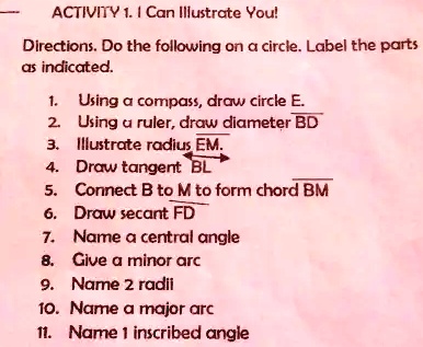 SOLVED: Text: ACTIVITY 1 Can Illustrate Your Circle Directions: Do the ...