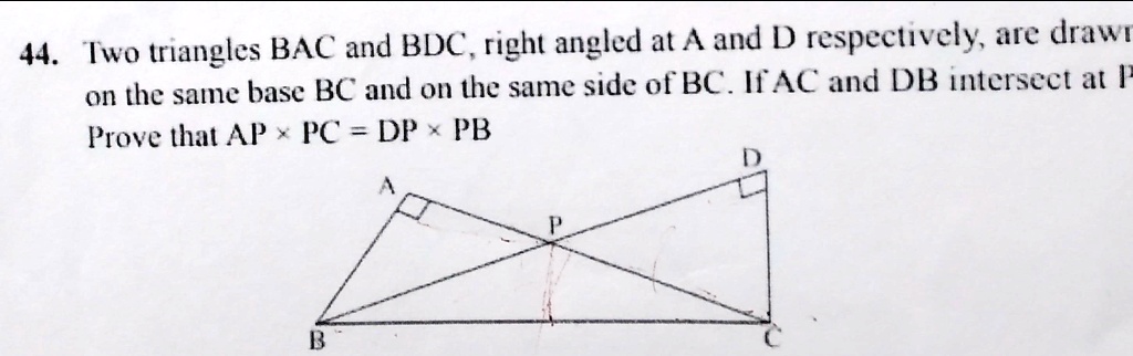 SOLVED: Can anybody help!? The question is from class 10 triangles ...