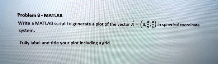 Solved Problem 8 Matlab Write A Matlab Script To Generate A Plot Of The Vector In Spherical