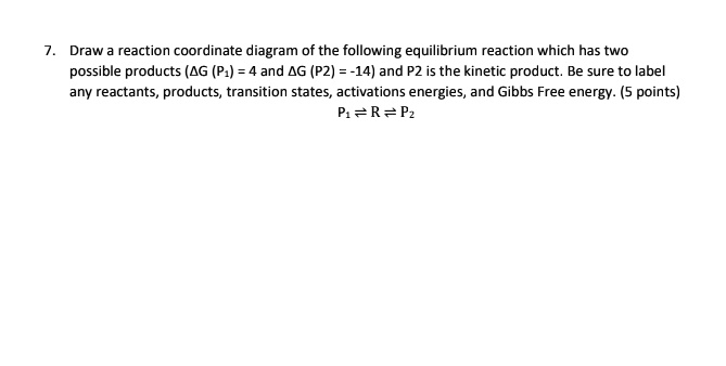 draw reaction coordinate diagram of the following equilibrium reaction which has two possible ...