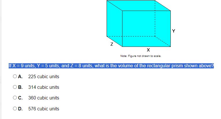 SOLVED: Note: Figure not drawn to scale. If X=9 units, Y=5 units, and Z=8 units, what is the ...