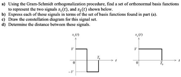a) Using the Gram-Schmidt orthogonalization procedure, find a set of ...