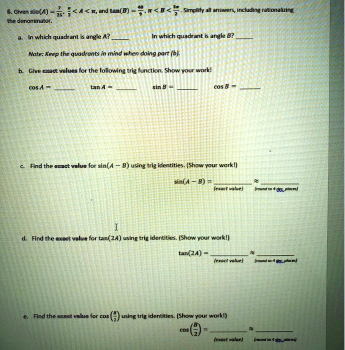 SOLVED:Given sin(A) = 06