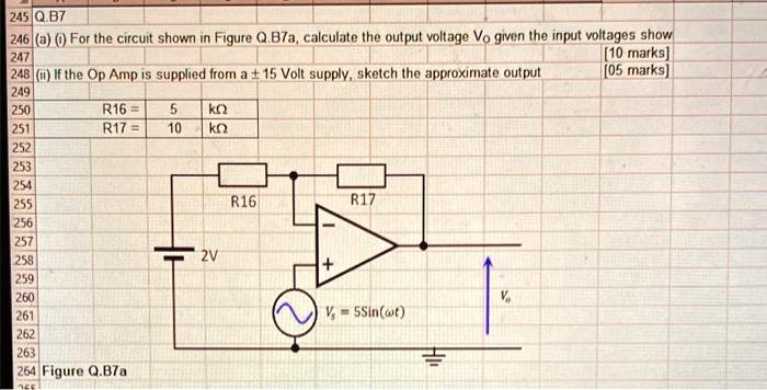 SOLVED: 245Q.B7 246aFor the circuit shown in Figure Q.B7a, calculate ...