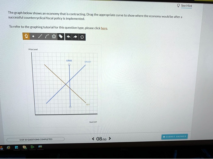 SOLVED: O See Hint The graph below shows an economy that is contracting ...