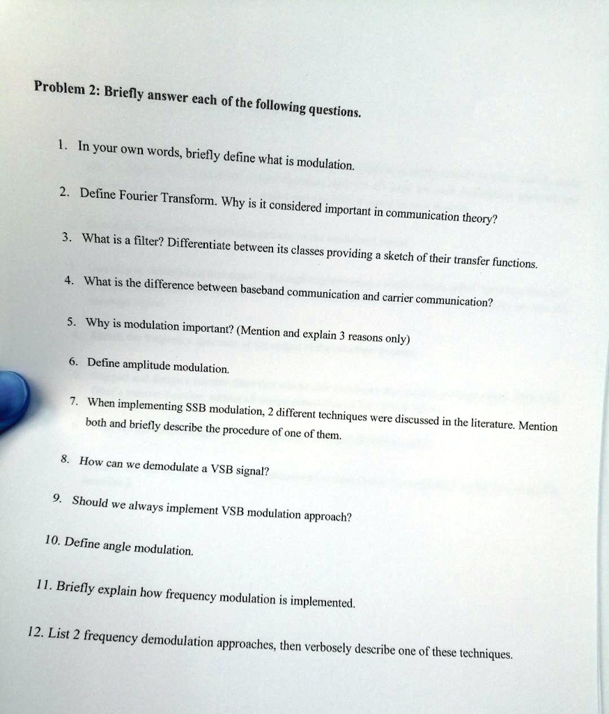 SOLVED: Problem 2: Briefly answer each of the following questions. 1 ... SOLVED: Problem 2: Briefly answer each of the following questions. 1 ...
