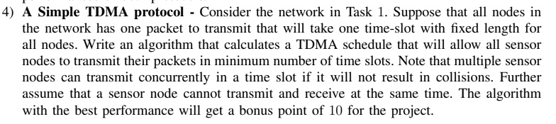 4 A Simple Tdma Protocol Consider The Network In Task 1 Suppose That All Nodes In The
