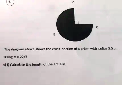 the diagram above shows the cross section of a prism with radius using ...