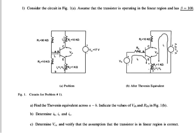 SOLVED: Consider the circuit in Fig1a. Assume that the transistor is ...