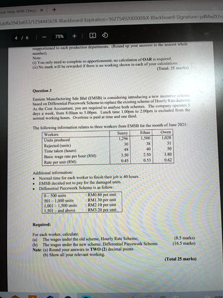 SOLVED: Eastern Manufacturing Sdn Bhd (EMSB) is considering introducing ...