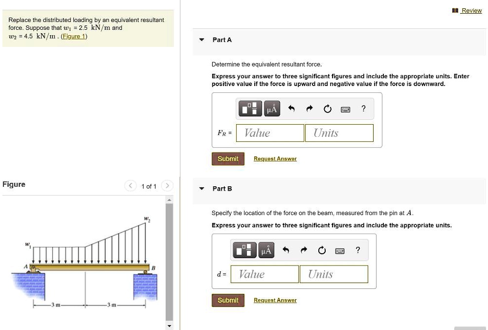 SOLVED: Revise Replace the distributed loading by an equivalent resultant force. Suppose that I ...
