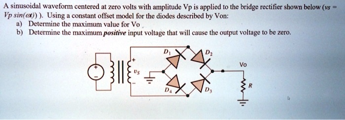 SOLVED: A sinusoidal waveform centered at zero volts with amplitude Vp ...