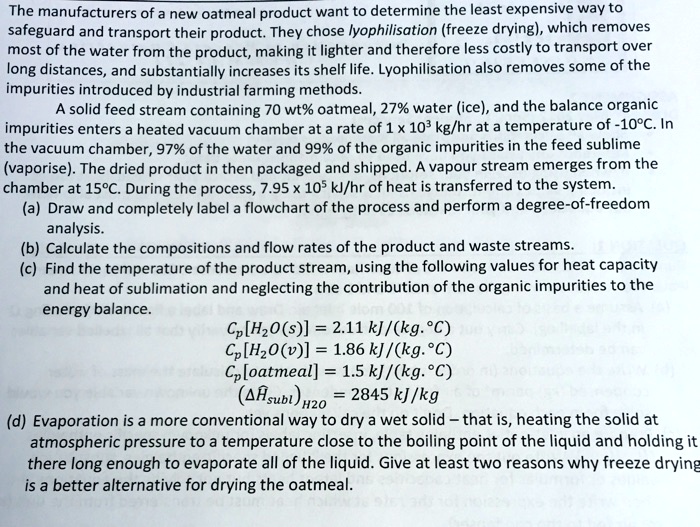 SOLVED: The manufacturers of a new oatmeal product want to determine ...