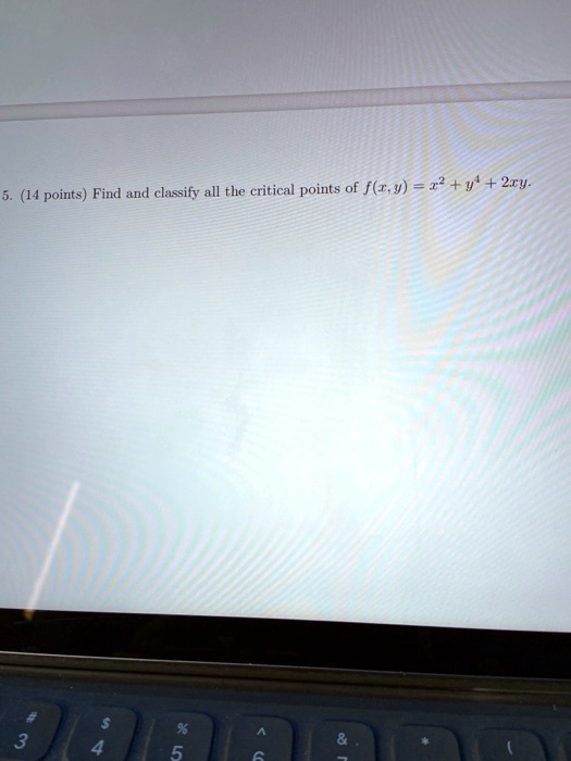 SOLVED: 5. (14 points) Find and classify all the critical points of f(r ...