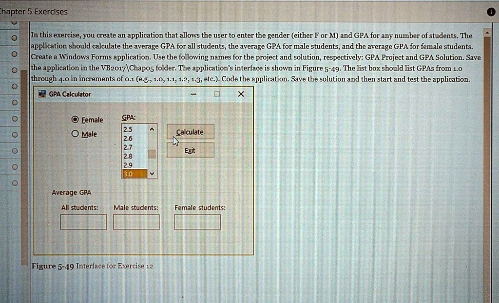 hapter 5 exercises in this exerciseyou create an application that ...