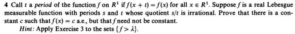 Solved Call Period Of The Function F On R If F X T F X For All