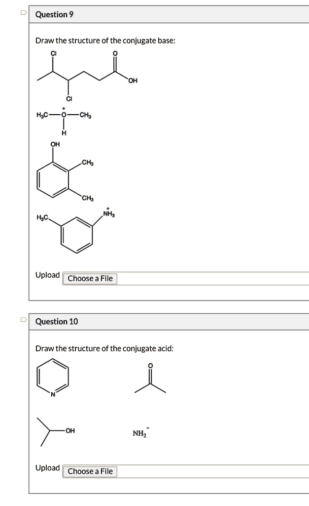 SOLVED: Question 9 Draw the structure of the conjugate base: OH- H3C ...