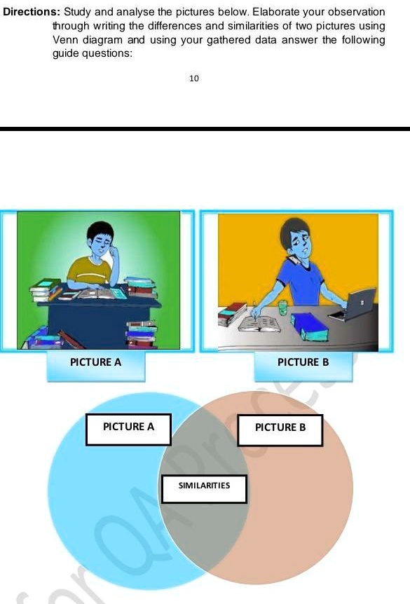 SOLVED: 'similarities of picture in picture b Directions: Study and ...