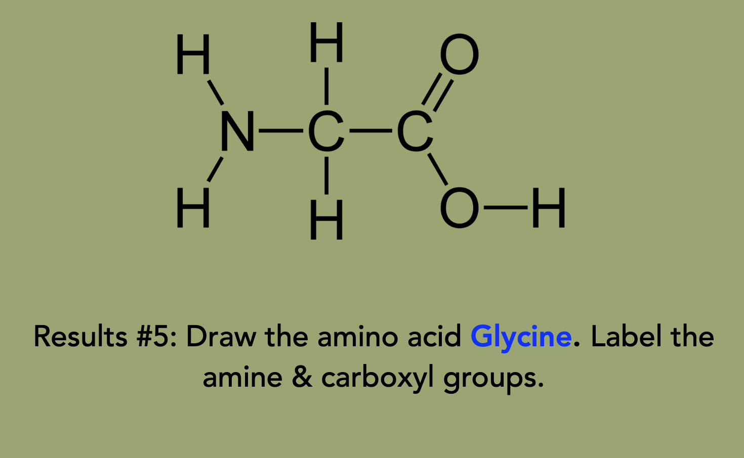 results 5 draw the amino acid glycine label the amine carboxyl groups