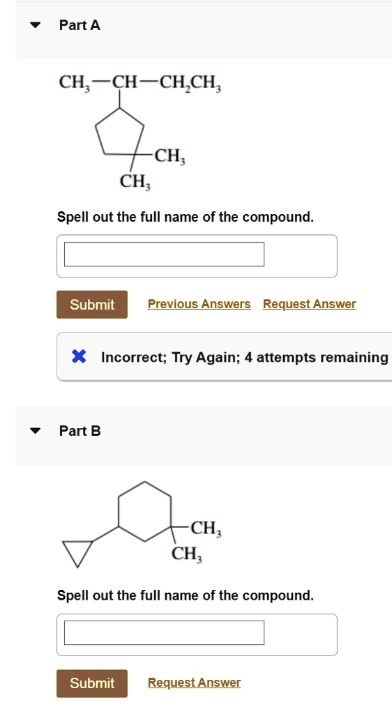 SOLVED: Texts: Part A CH3-CH2-CH2-CH3 Butane Submit Previous Answers Request Answer X Incorrect ...