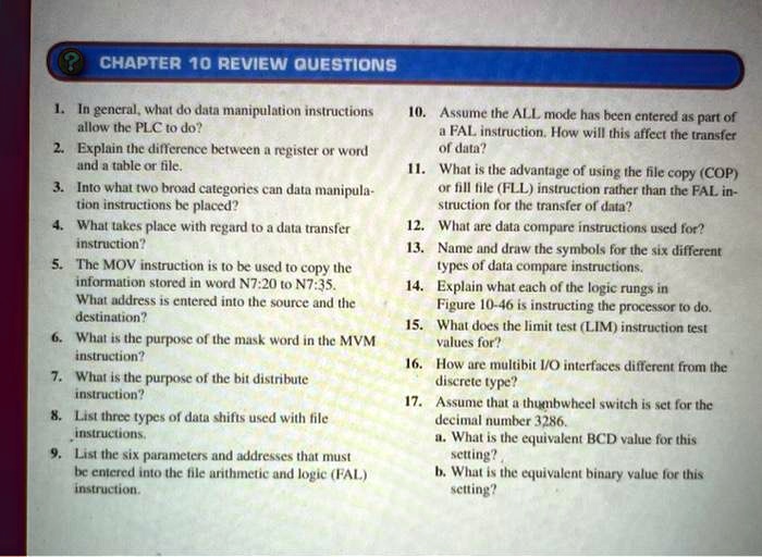 SOLVED: Texts: only need 1-10 CHAPTER 10 REVIEW QUESTIONS 1. In general ...