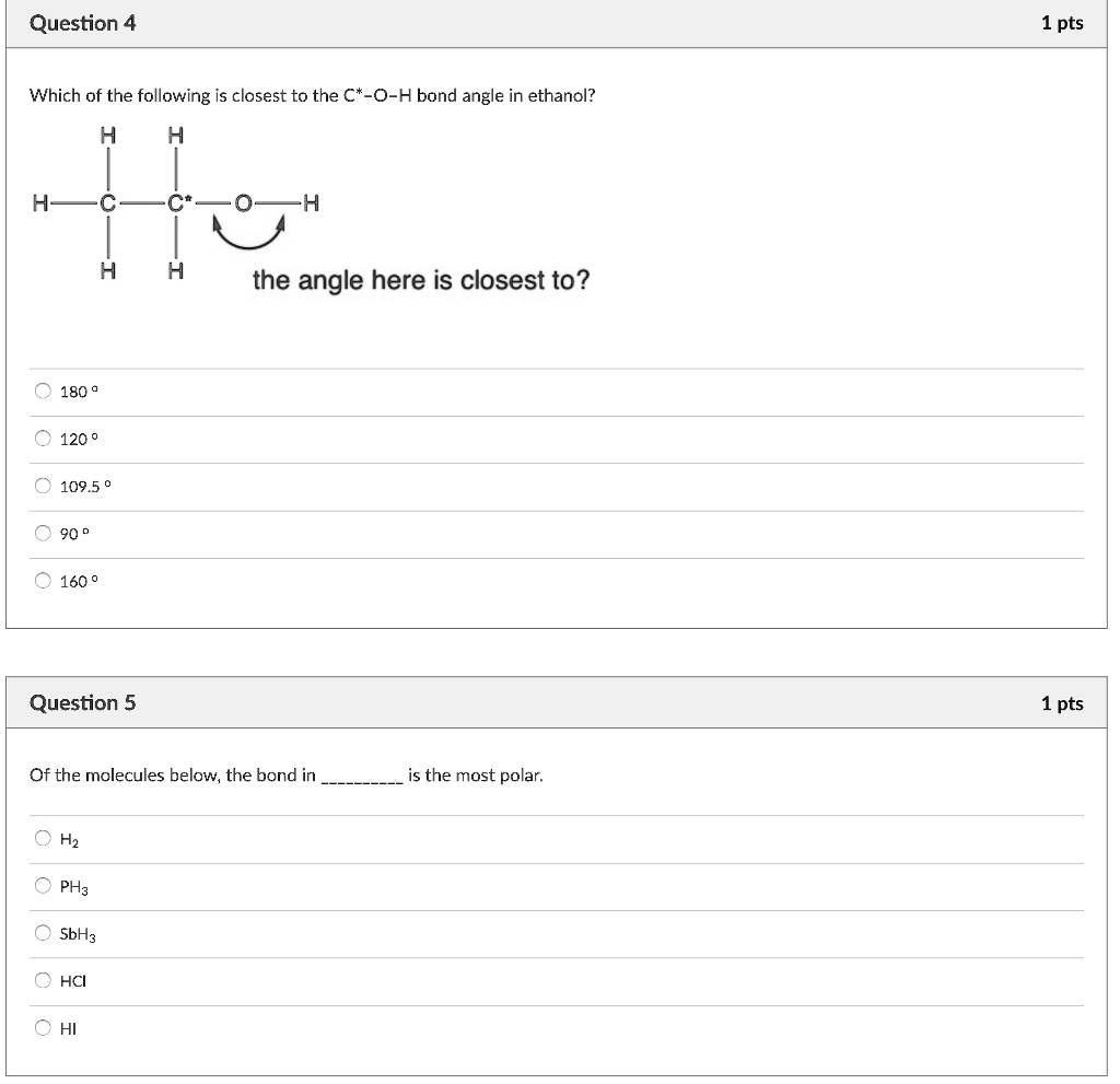 SOLVED: Question 4 1 pts Which of the following is closest to the C*-O ... SOLVED: Question 4 1 pts Which of the following is closest to the C*-O ...
