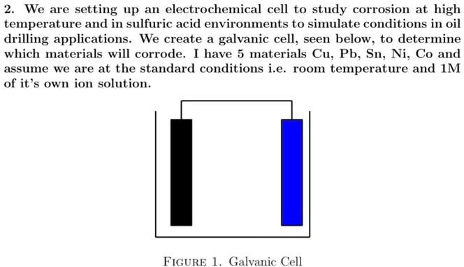 2. We are setting up an electrochemical cell to study corrosion at high ...