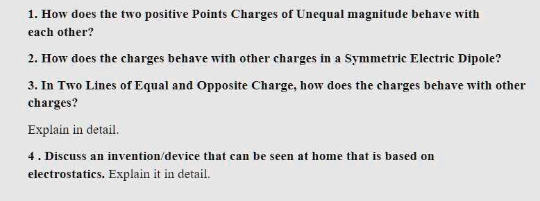 how does the two positive points charges of unequal magnitude behave ...