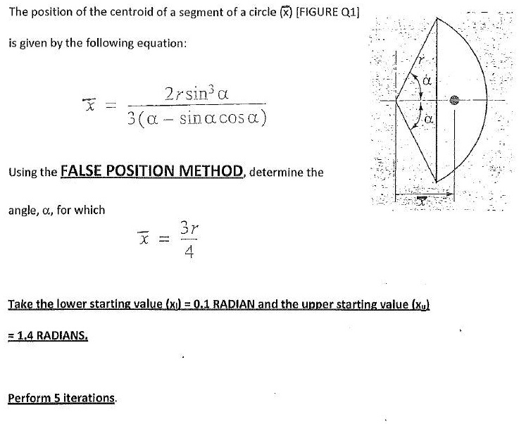 SOLVED: The position of the centroid of a segment of a circle x [FIGURE ...